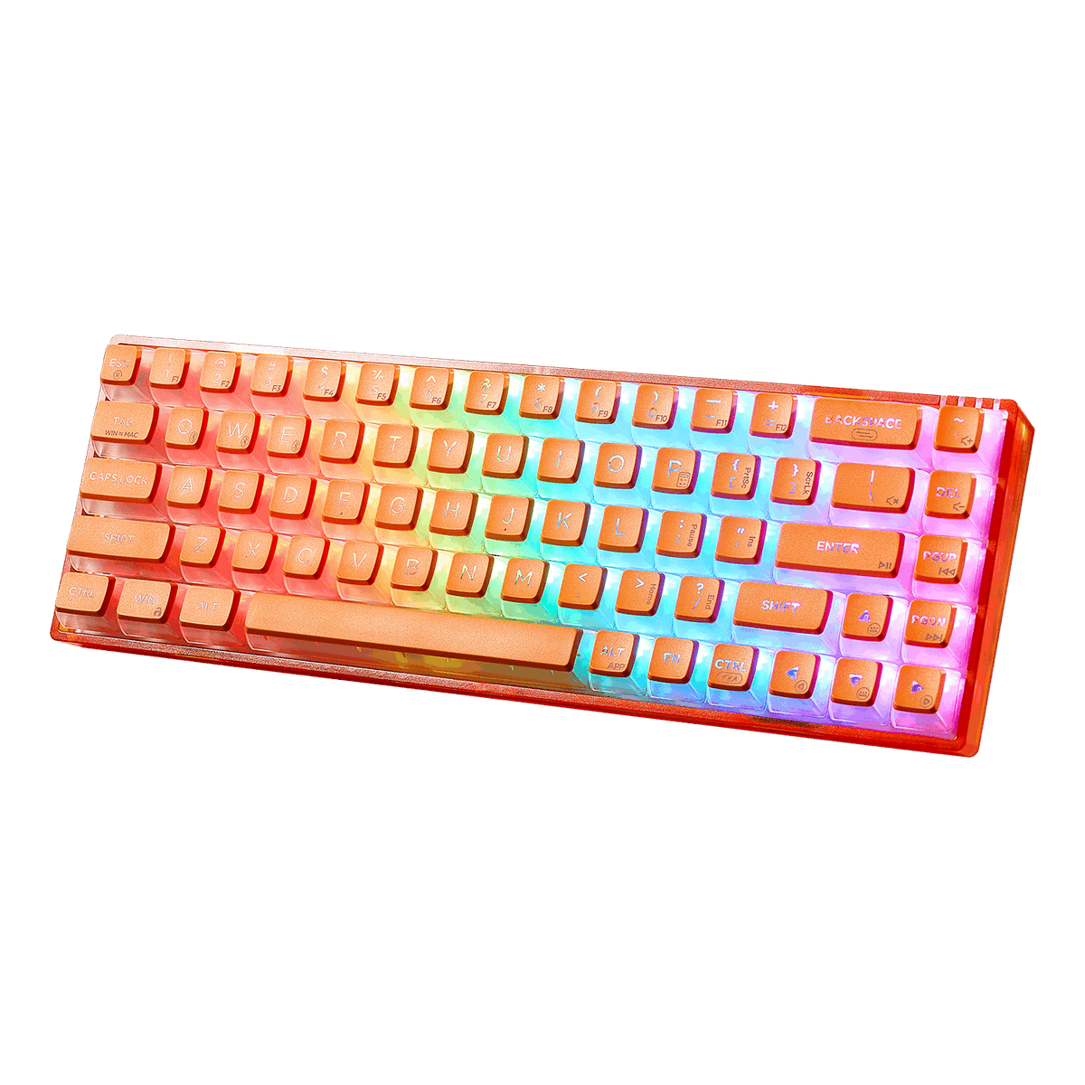Soda Orange 68 Key Mechanical Keyboard - RGB, Wireless, Clicky | Hexgears