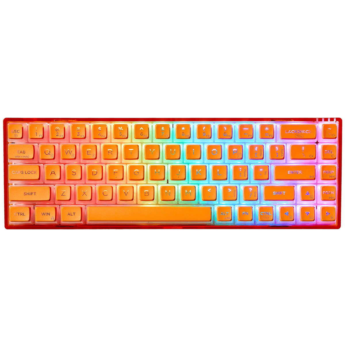 Soda Orange 68 Key Mechanical Keyboard - RGB, Wireless, Clicky | Hexgears